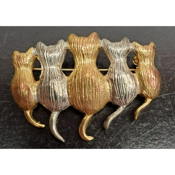 Unbranded | Jewelry | Gold And Silver Colored Cats With Backs And Tails ...